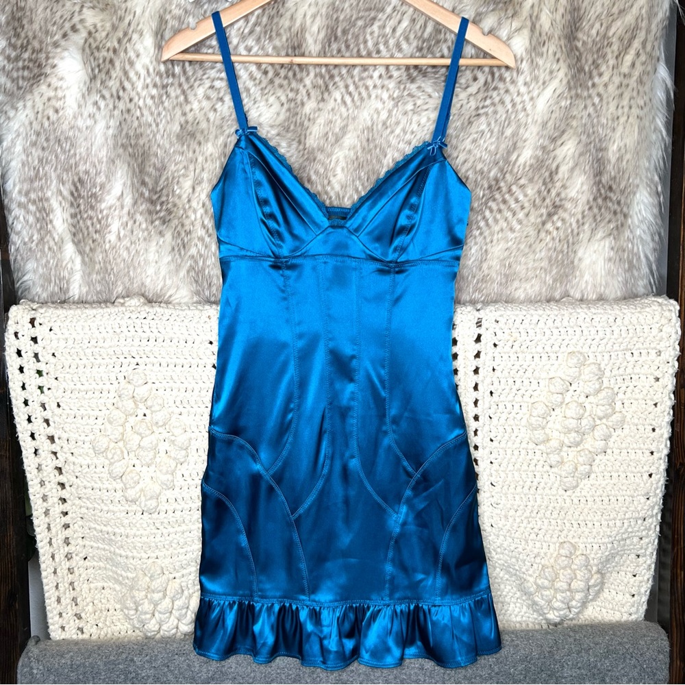 Guess Y2k Blue Satin Dress - Gem